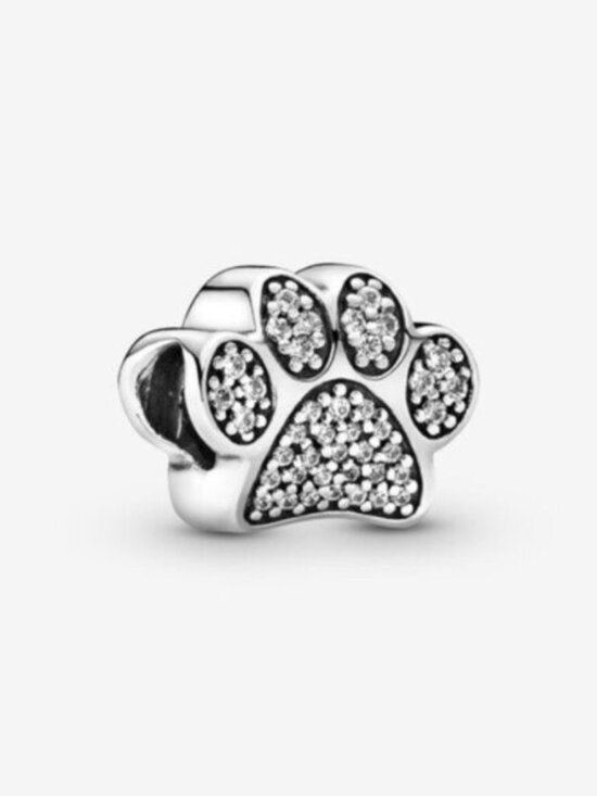 Pandora | Jewelry | Pandora Dog Paw Print Charm With Clear | Poshmark